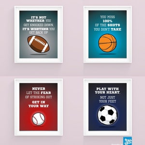 Sports Poster Inspirational Quotes Football / Basketball / Baseball ...