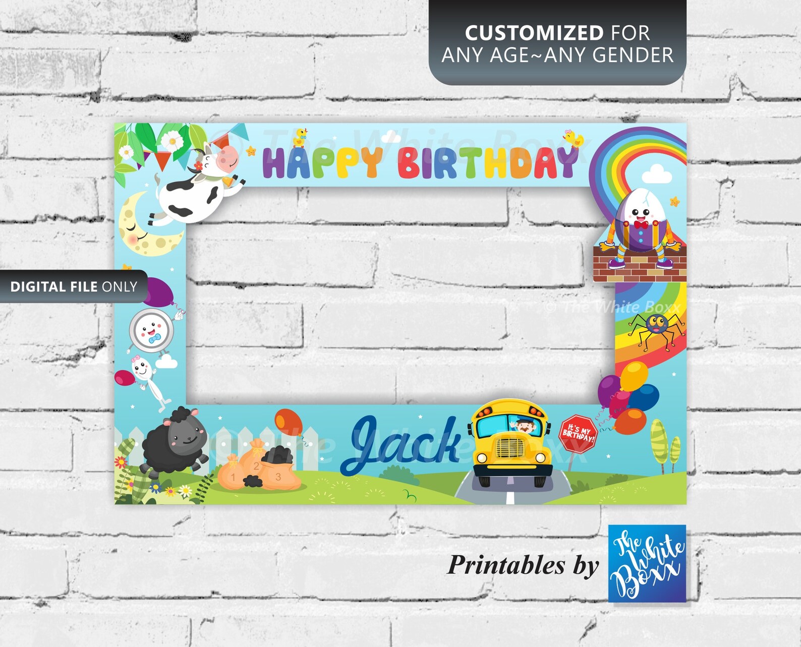 Nursery Rhymes Photo Booth Frame Birthday Props Birthday - Etsy