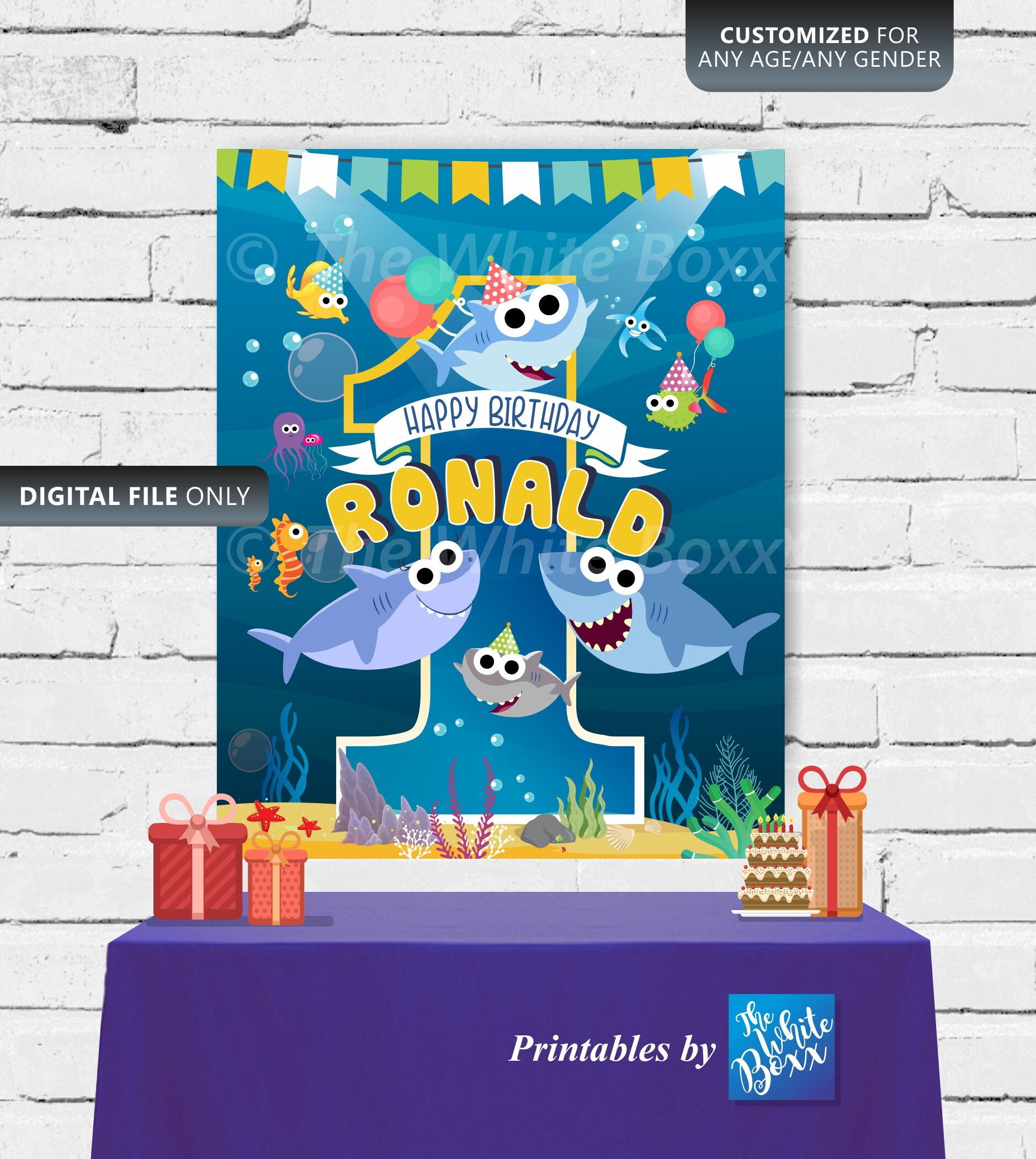 Baby Shark Banner / Baby Shark Birthday Backdrop for Boy / - Etsy Canada