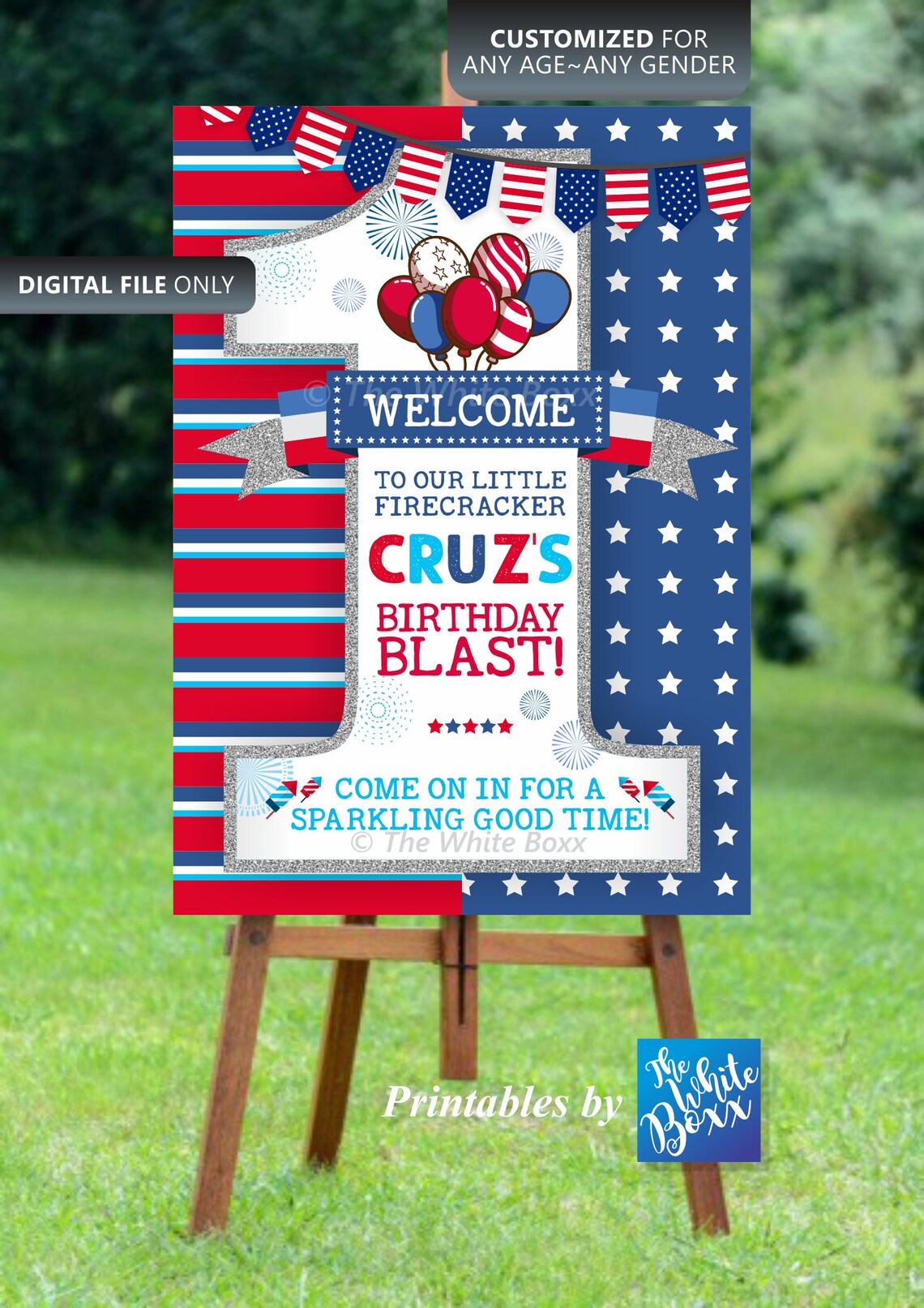 4th of July Birthday Welcome Sign / Banner / Poster for - Etsy