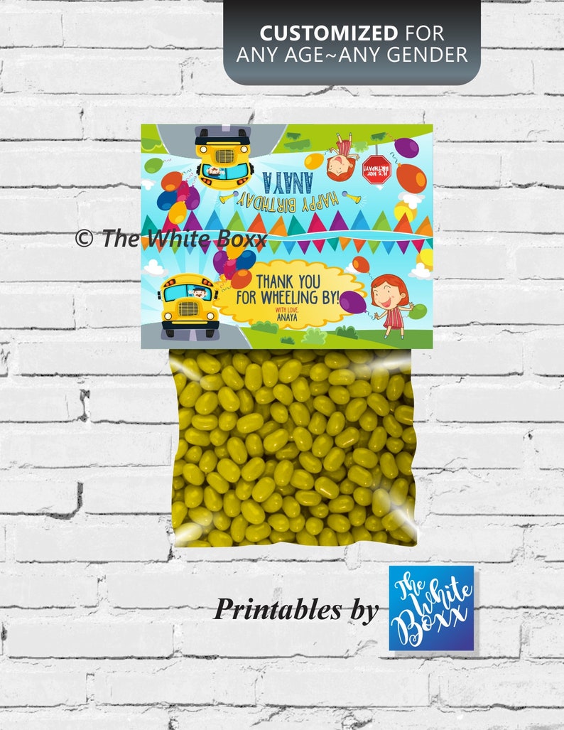 The Wheels on the Bus Birthday Toppers / Labels for Treat Bag - Etsy