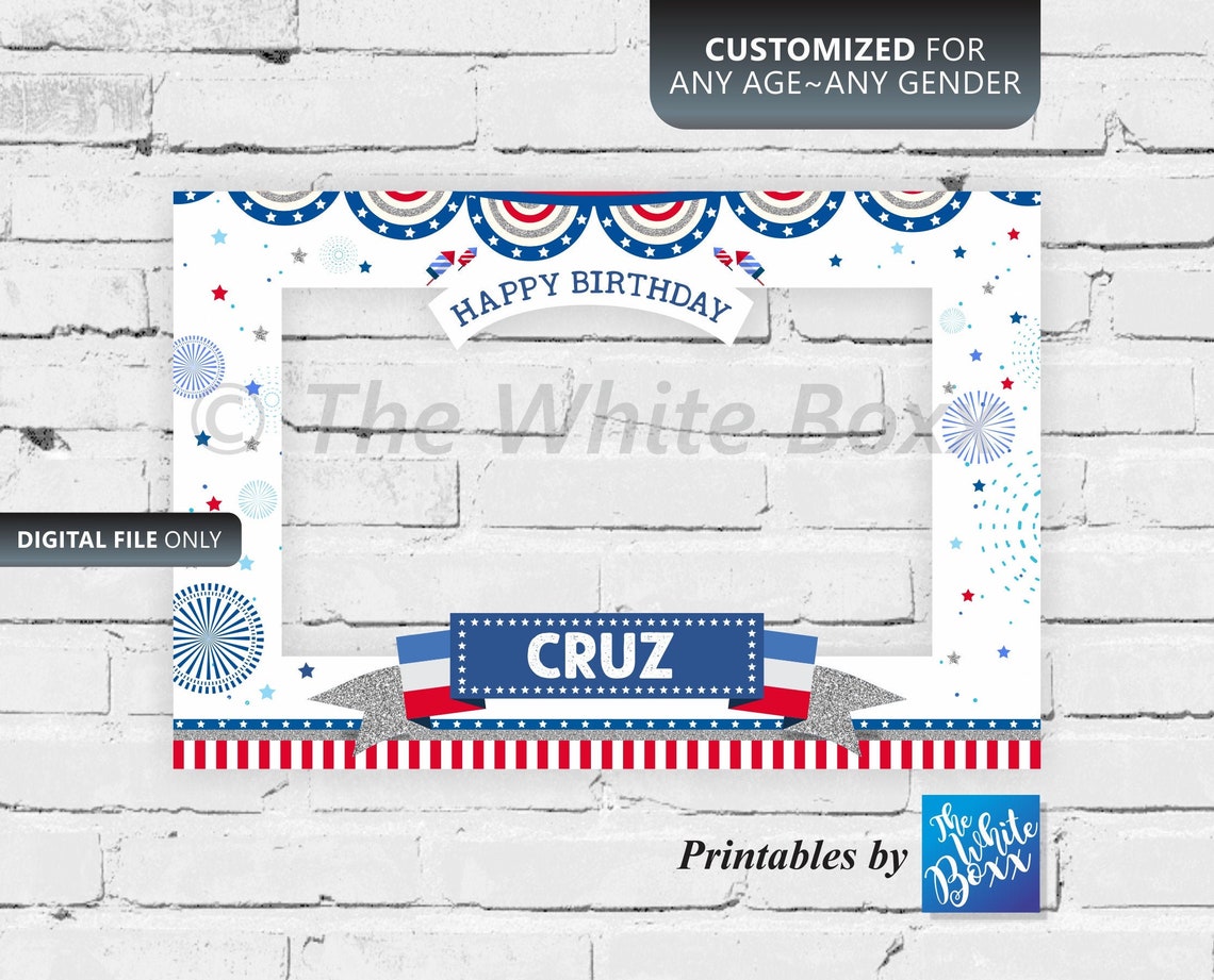 July 4th Photo Booth Frame Birthday Props Birthday Signs | Etsy