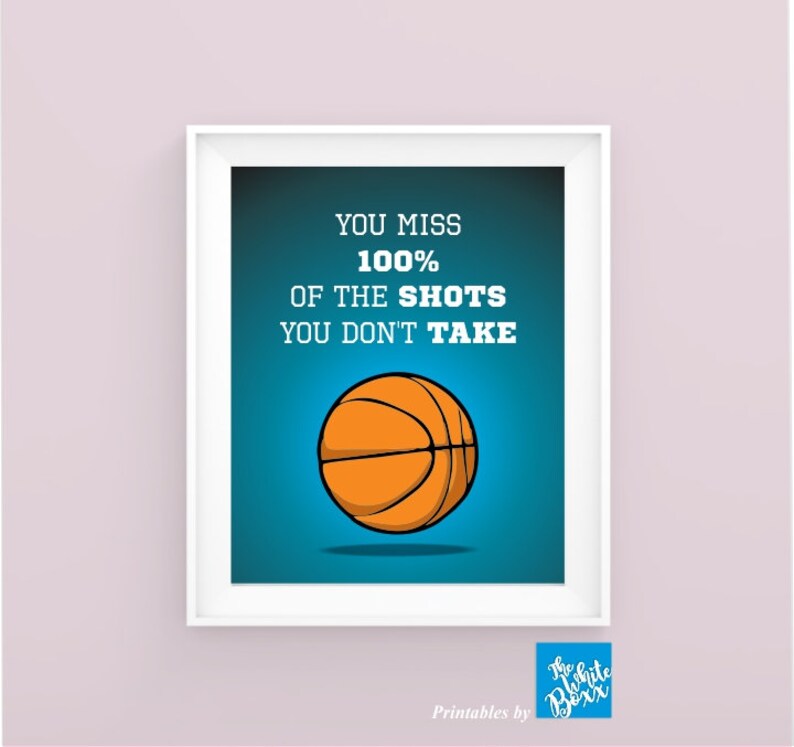 Sports Poster Inspirational Quotes Football / Basketball / | Etsy