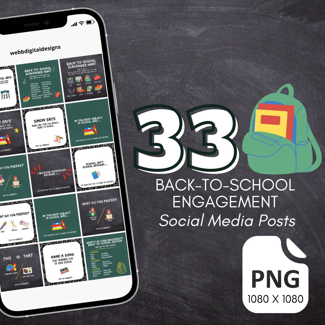 BACK-TO-SCHOOL Engagement Posts for Social Media, Interactive Games ...