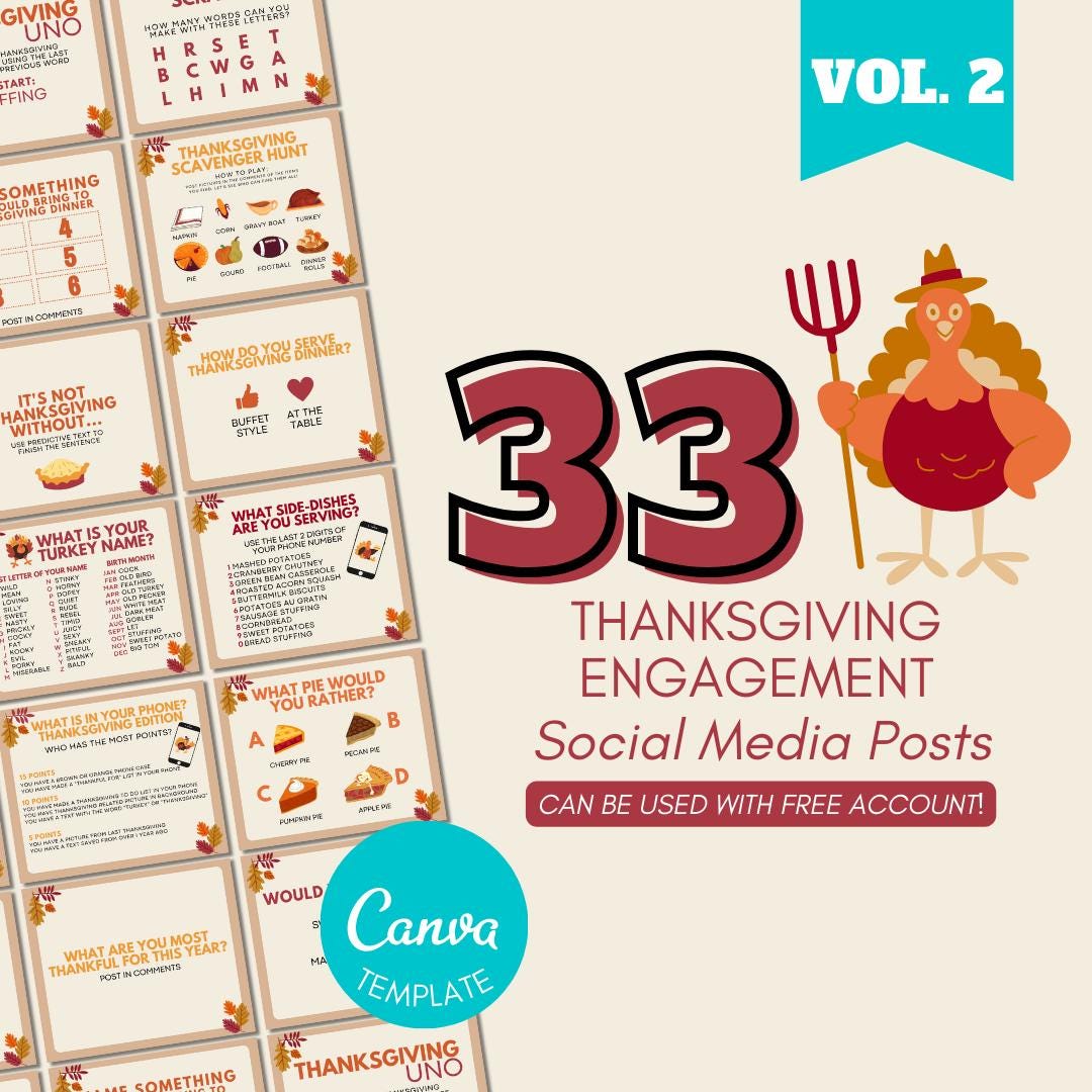 THANKSGIVING Vol. 2 Engagement Posts for Authors, Bookstagrammers, Fall ...