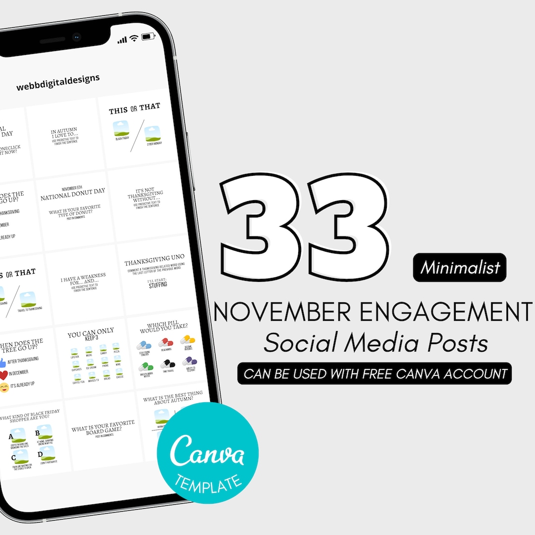 2023 NOVEMBER Engagement Posts, Facebook Group, Canva Templates, Author ...