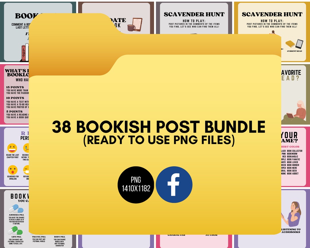 Bookish Pngs Facebook Interactive Games and Engagement Posts - Etsy