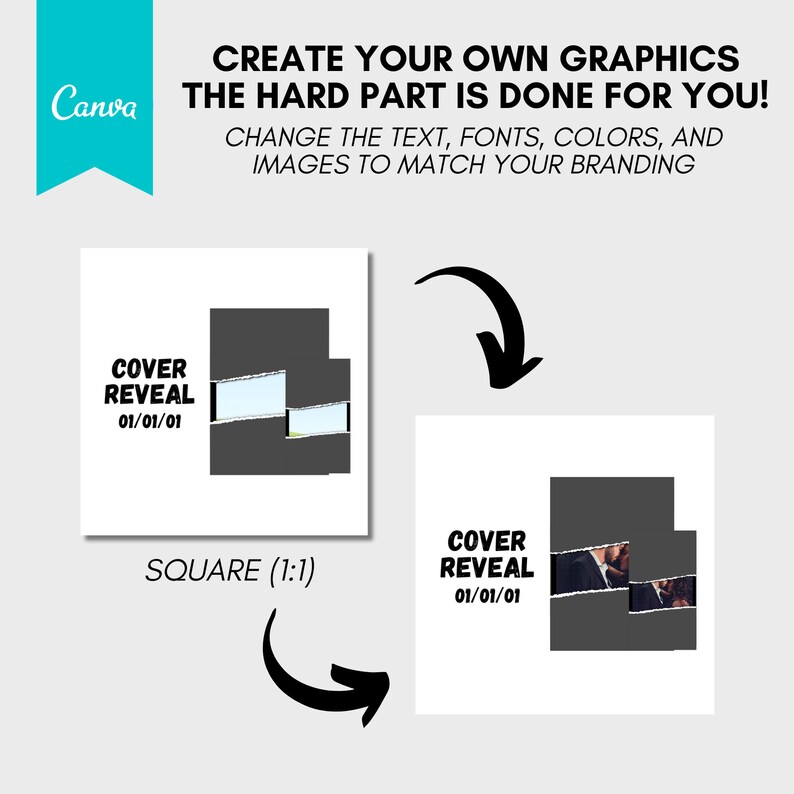 Cover Reveal Canva Template Vol. 3: Bookstagram Social Media (digital ...