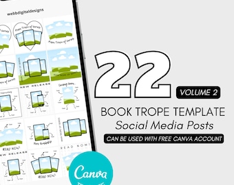 BOOK TROPE Reel, Story, Canva Template, Flatlay, Romance Author ...