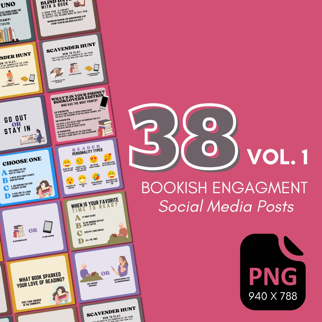 Bookish Pngs, Facebook Interactive Games and Engagement Posts, Facebook ...