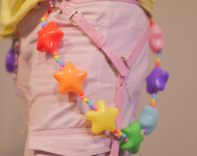 Rainbow Star Kandi Ballpit Belt Chain, Kawaii, Decora, Kidcore ...