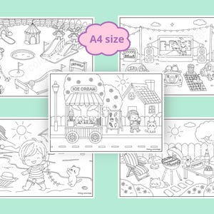 Printable Fun Summer Kawaii Coloring Page, Cute Coloring Print, Hand ...