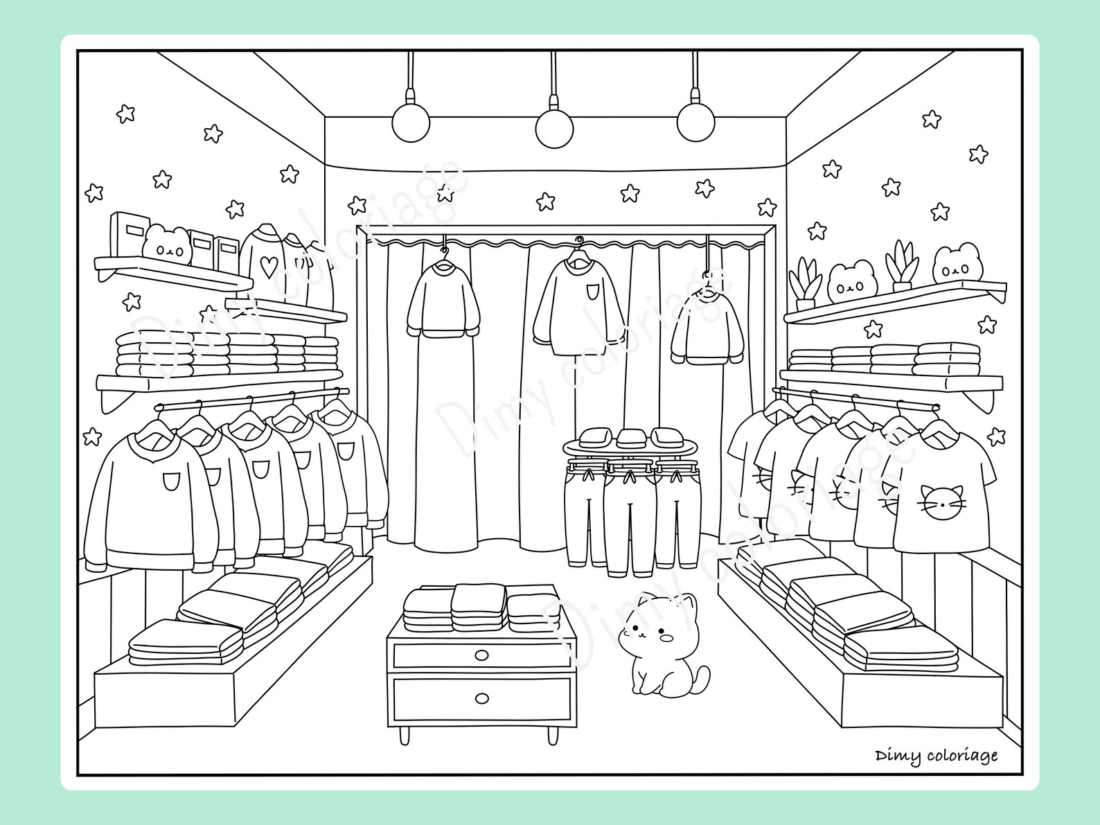 Printable Kawaii Coloring Pages for Adults and Teenagers, Cozy Coloring ...