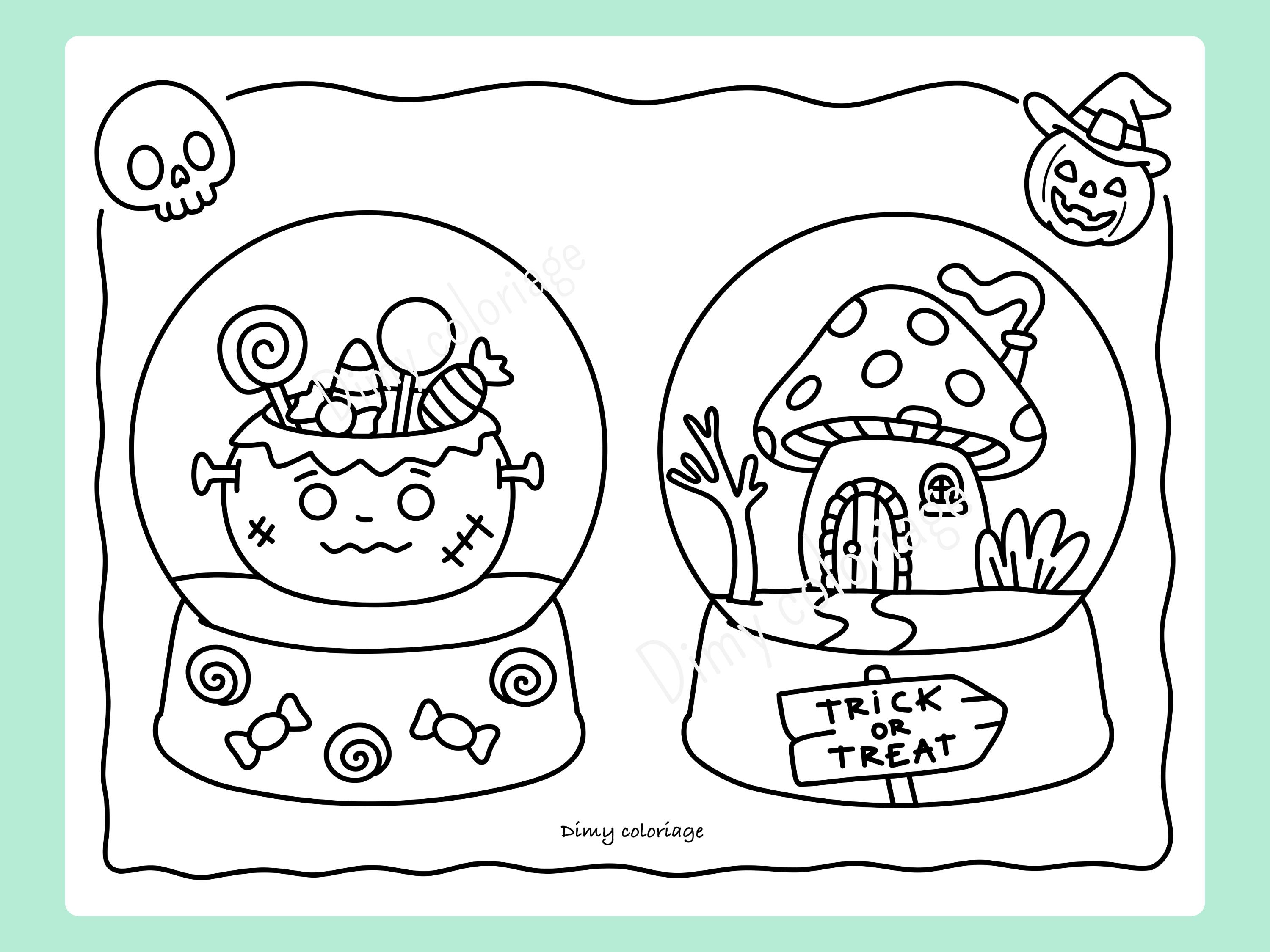 Printable Halloween Coloring Pages for Adults, Cute Halloween Coloring ...