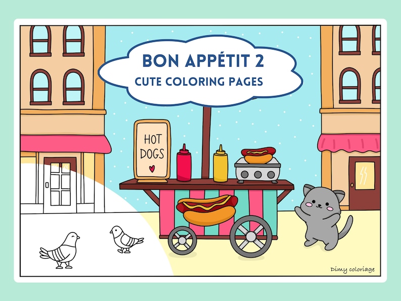 Kawaii Printable Food Coloring Pages for Adults, Cozy Coloring Pages to ...