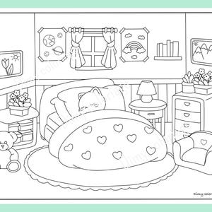 Printable Kawaii Coloring Pages for Adults and Children, Cozy Coloring ...