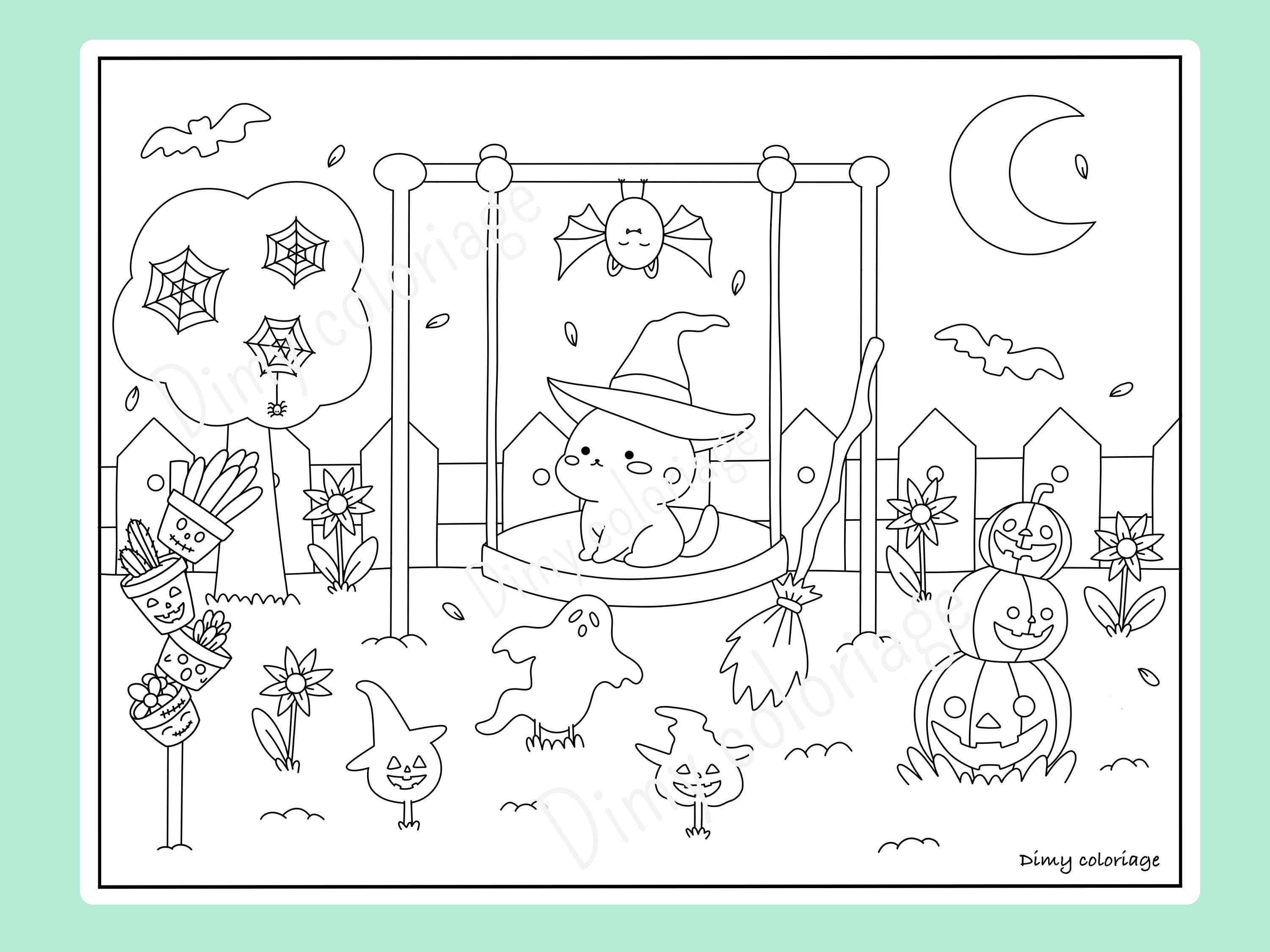 Printable Halloween Coloring Pages for Adults and Children, Cozy ...