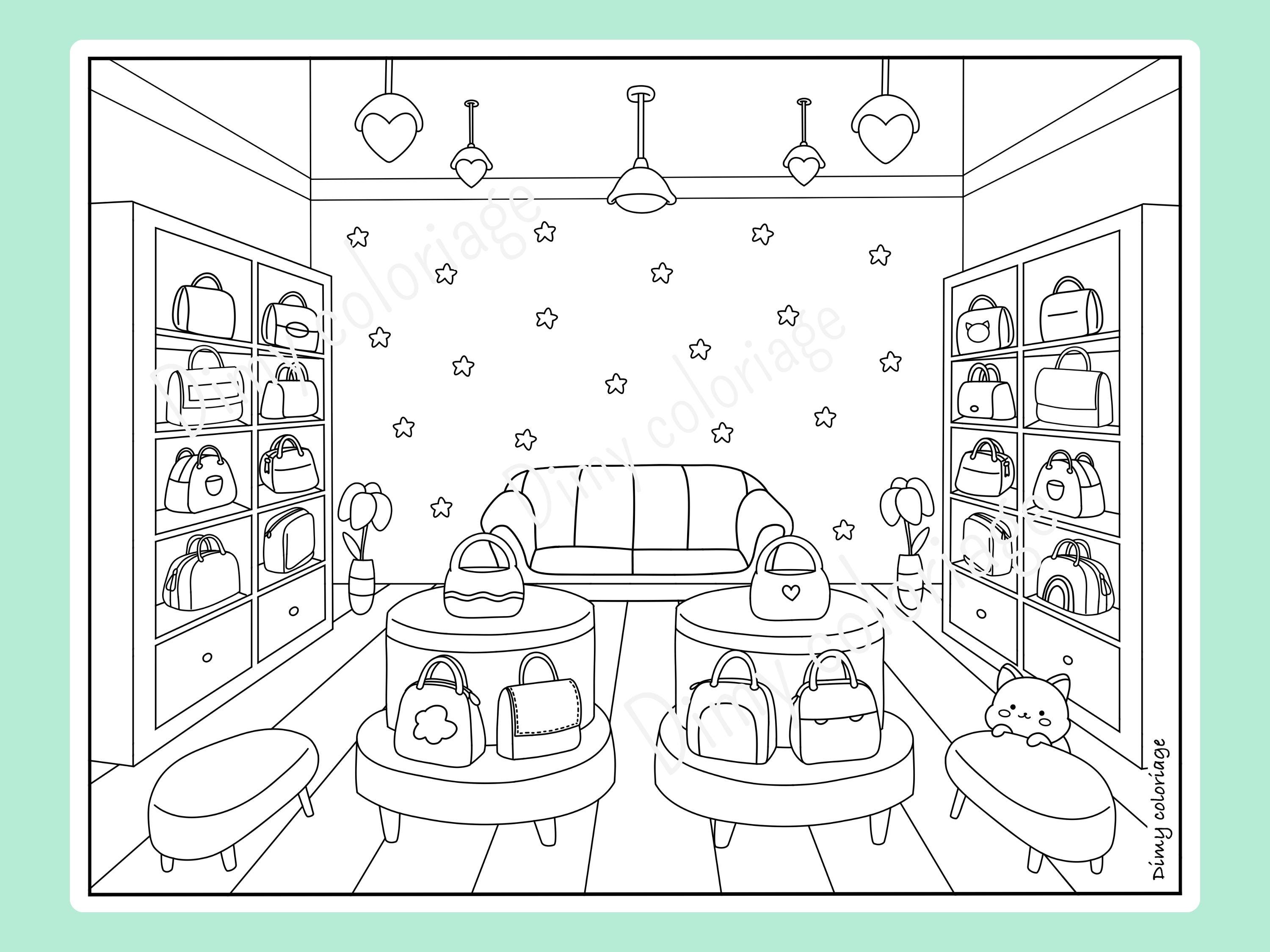 Printable Kawaii Coloring Pages for Adults and Teenagers, Cozy Coloring ...