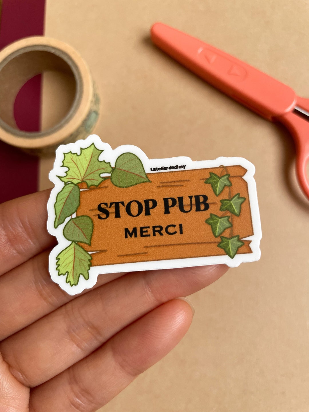 Small STOP PUB Sticker for Mailboxes, Stop Pub Sign Sticker, Cute Stop ...