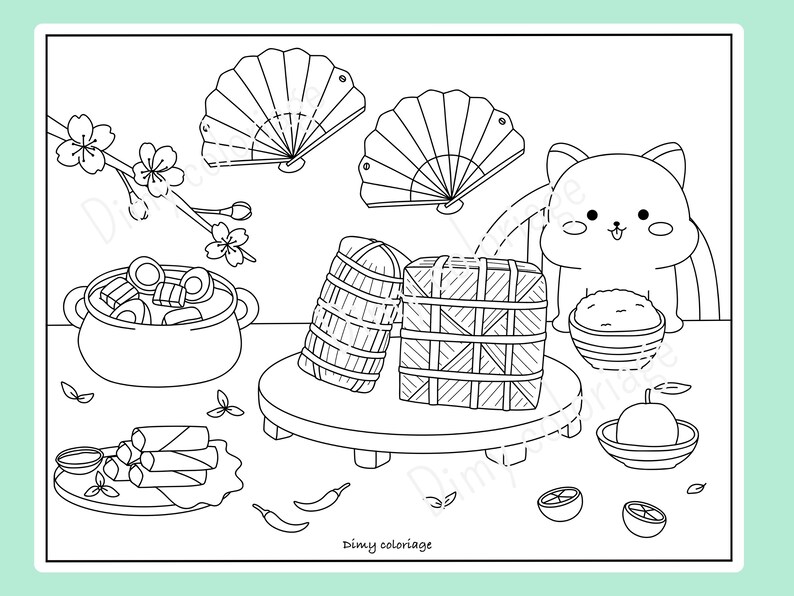 Lunar New Year Coloring Pages for Adults, Cozy Relaxing Pages to ...