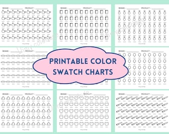 Unique Color Swatch Charts for Markers and Pens, Printable Color ...