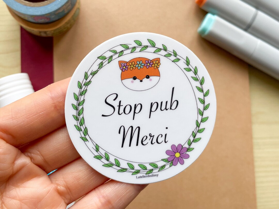Cute Round STOP PUB Sticker, Cute Mailbox Sticker, Waterproof Anti-uv ...