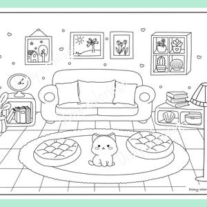 Printable Kawaii Coloring Pages for Adults and Children, Cozy Coloring ...