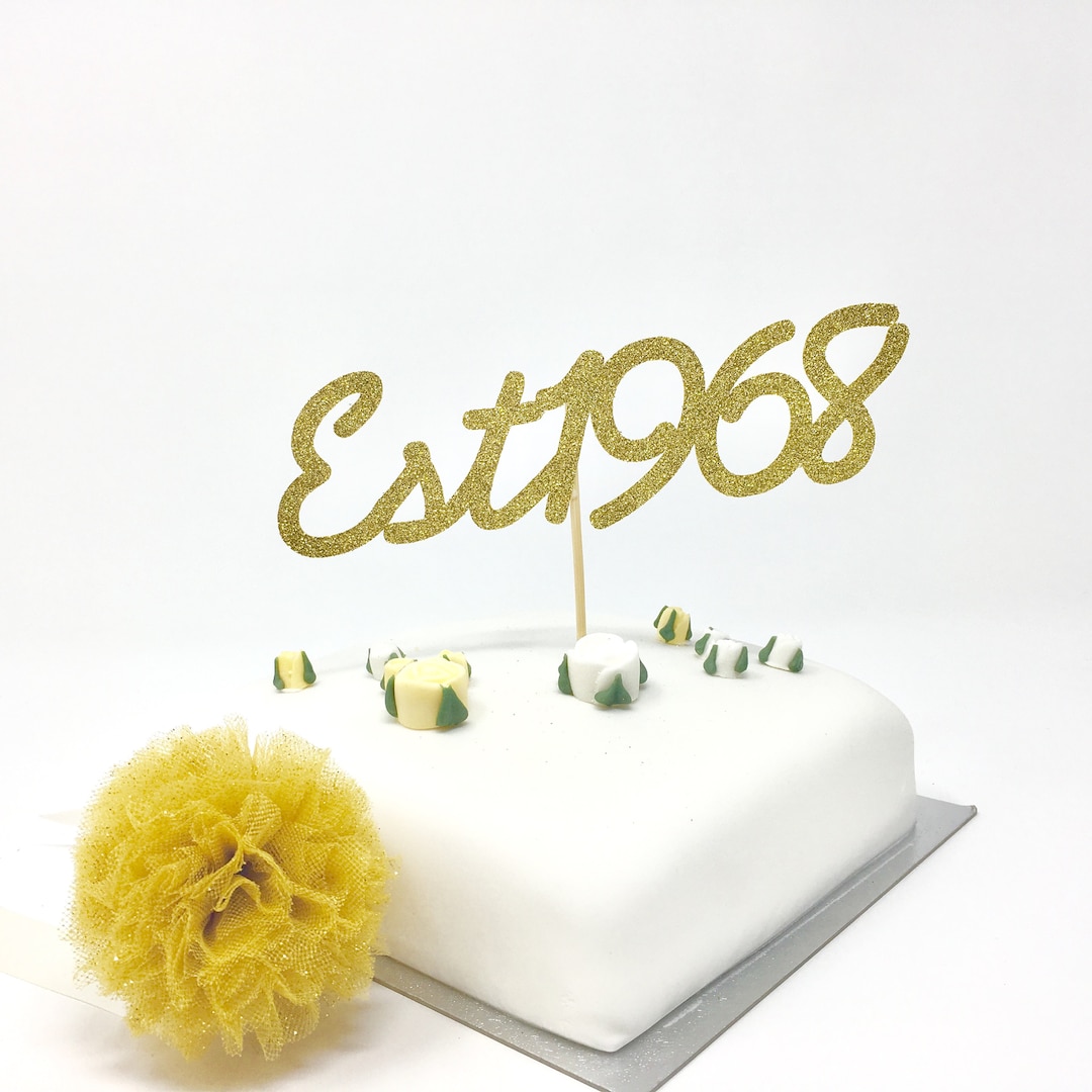 Established Cake Topper. Est 1938, 1948, 1968, 1978, 1988, 1998. 20th ...