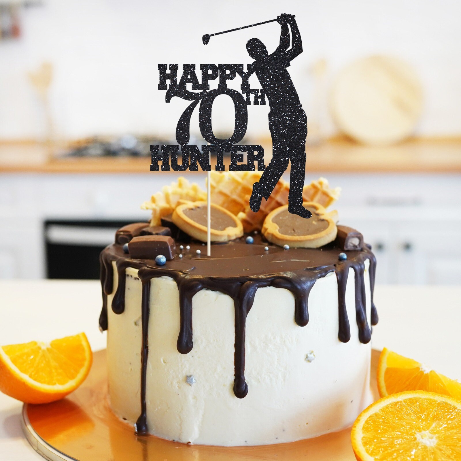 Personalised Golf Birthday Cake Topper With Name and Age / | Etsy