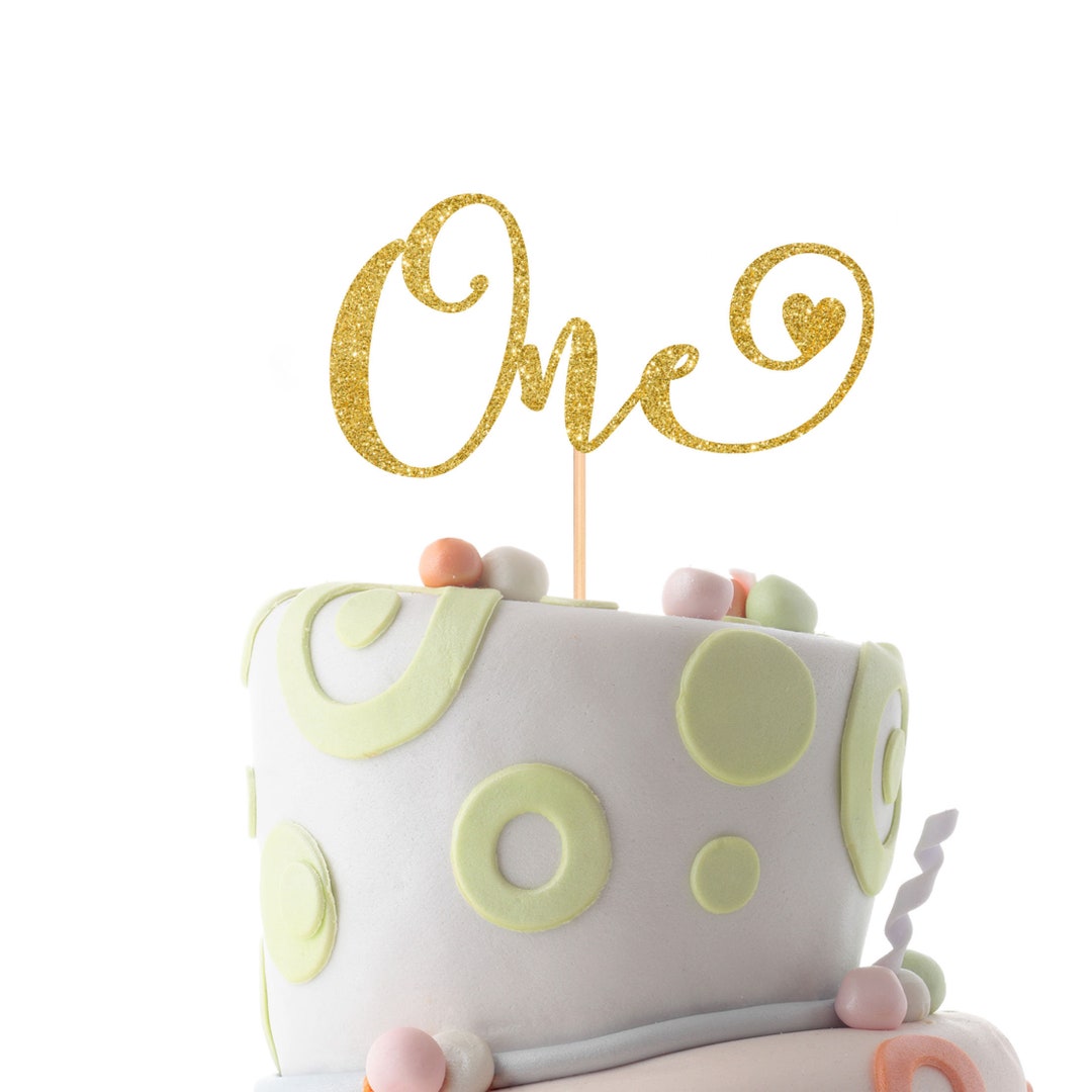 One Cake Topper. First Birthday Cake Topper. First Birthday. 1st Cake ...