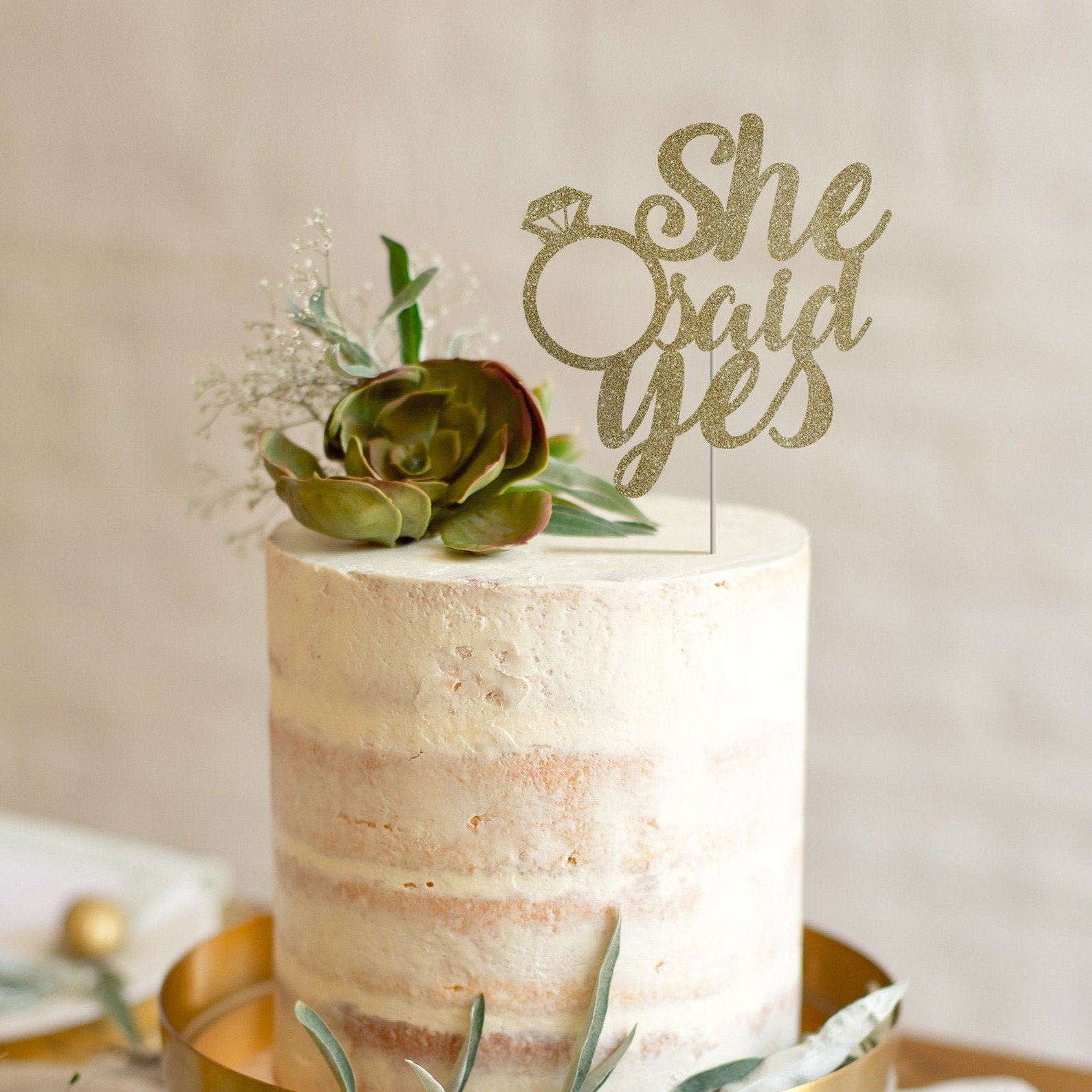 She Said Yes Cake Topper. Engagement Party Hen Party Diamond - Etsy Canada