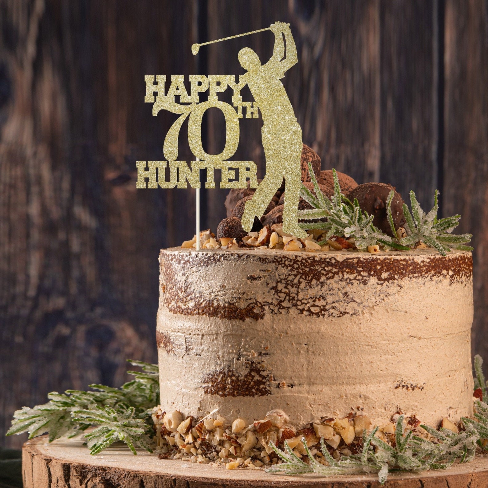 Personalised Golf Birthday Cake Topper With Name and Age / | Etsy