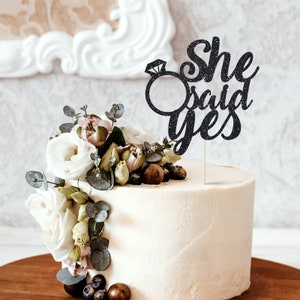 She Said Yes Cake Topper. Engagement Party Hen Party Diamond - Etsy Canada