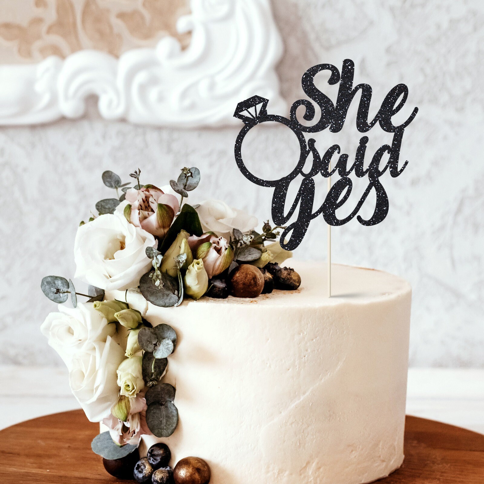 She Said Yes Cake Topper. Engagement Party Hen Party Diamond - Etsy Canada