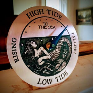 Tide Clock in Copper With a Mermaid, for Shelf or Mantle - Beautiful ...