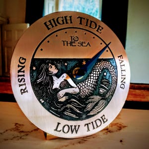Tide Clock in Copper With a Mermaid, for Shelf or Mantle - Beautiful ...