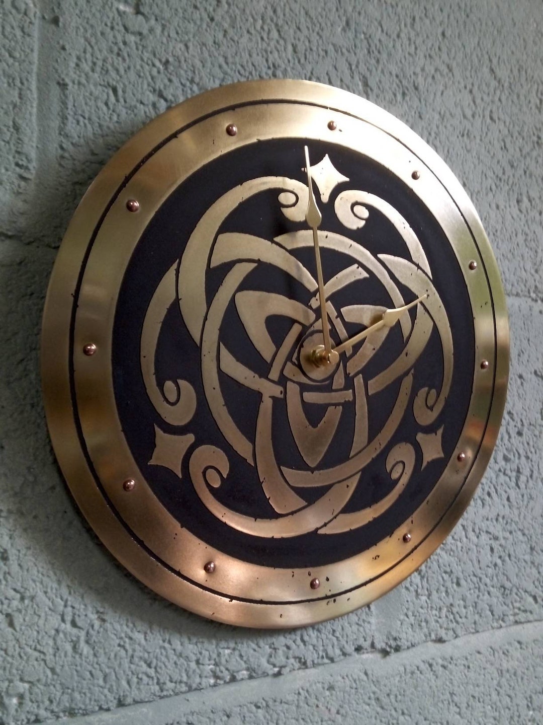 Viking Celtic Wall Clock. About 12/300mm. Handmade by UK Craftsman in ...