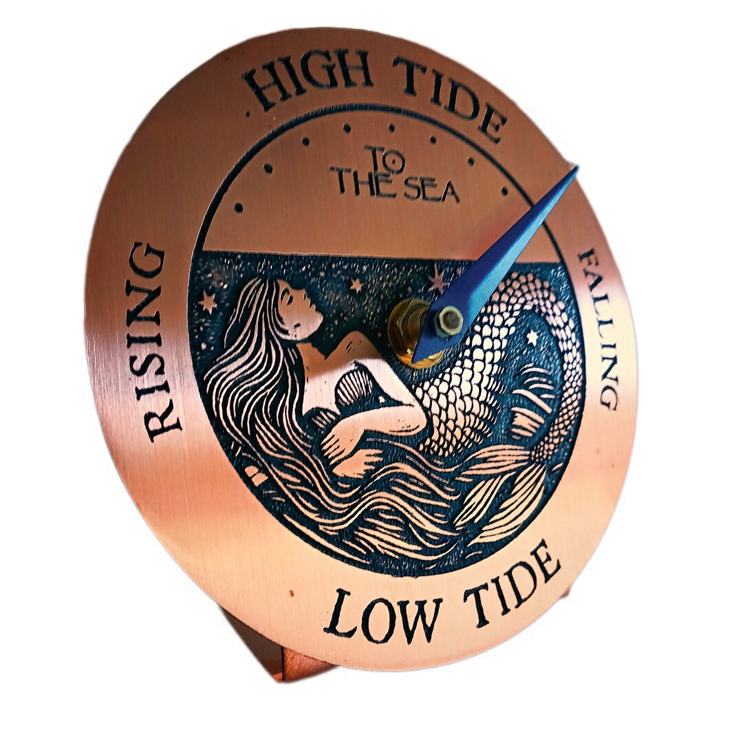 Tide Clock in Copper With a Mermaid, for Shelf or Mantle - Beautiful ...