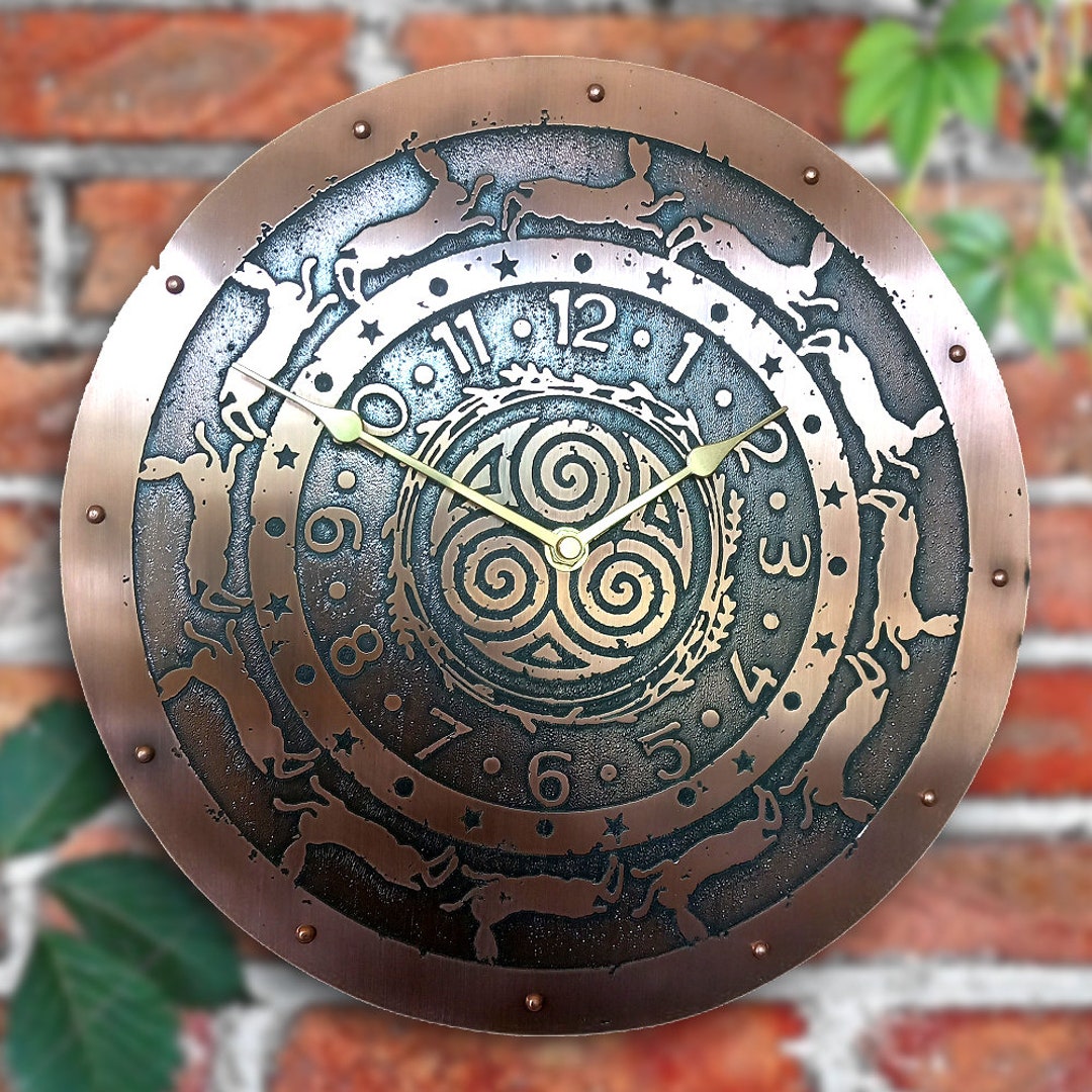 Outdoor Clock Patio Copper +/- 30cm/12" Wall Clock With a Triscele ...