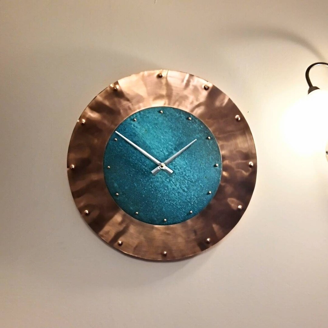 Large Copper Wall Clock Really Handmade by UK Craftsman 400mm/16 ...