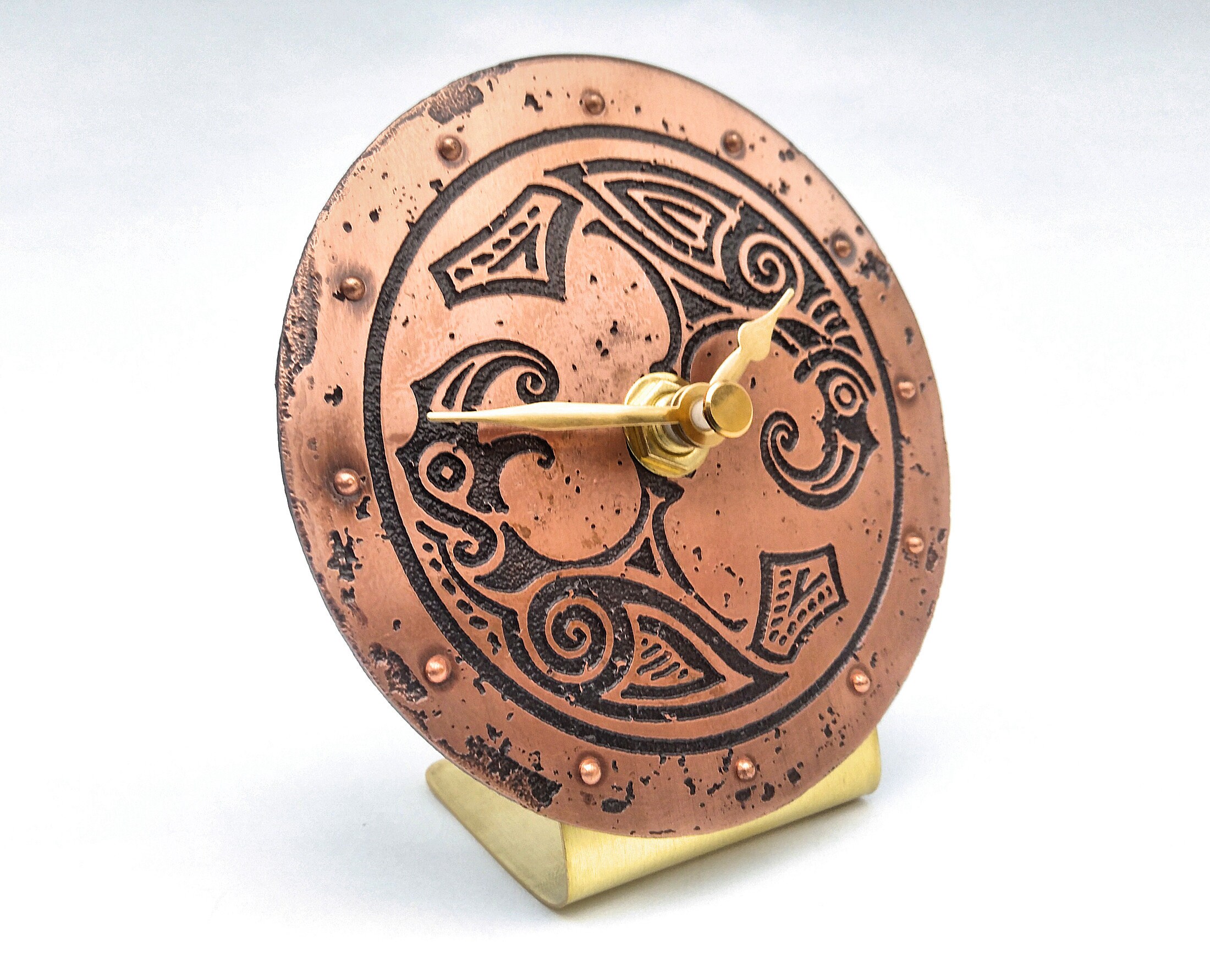 Viking Clock150mm/6 Desk Mantlecoppersilentthe Raven | Etsy