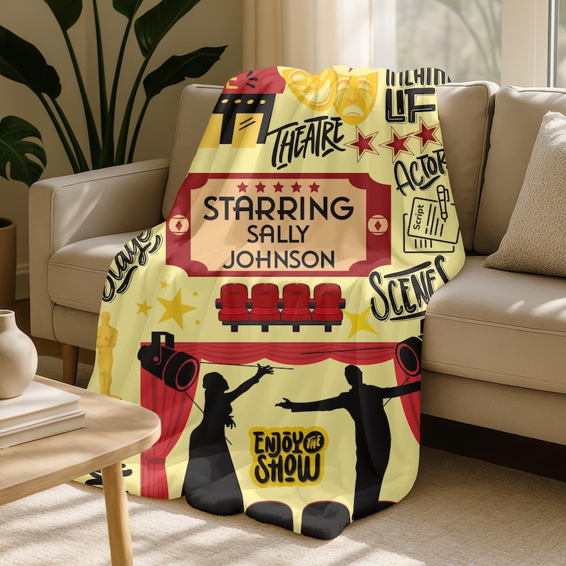 Personalized Theatre Velveteen Throw Blanket: Gift for Drama Lovers - Etsy