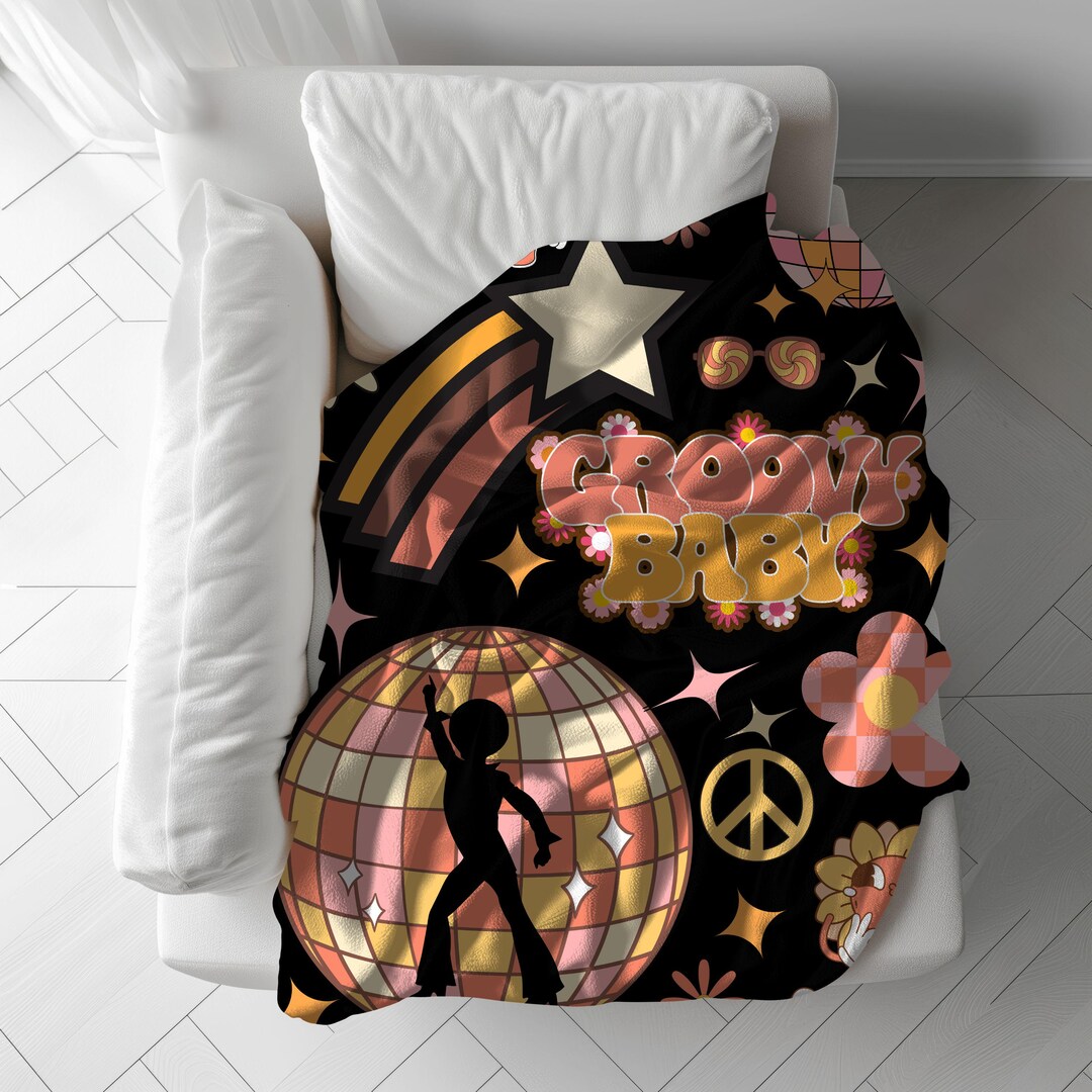 Cozy Retro 80s Blanket - Vibrant Vintage Throw With Bold Geometric ...
