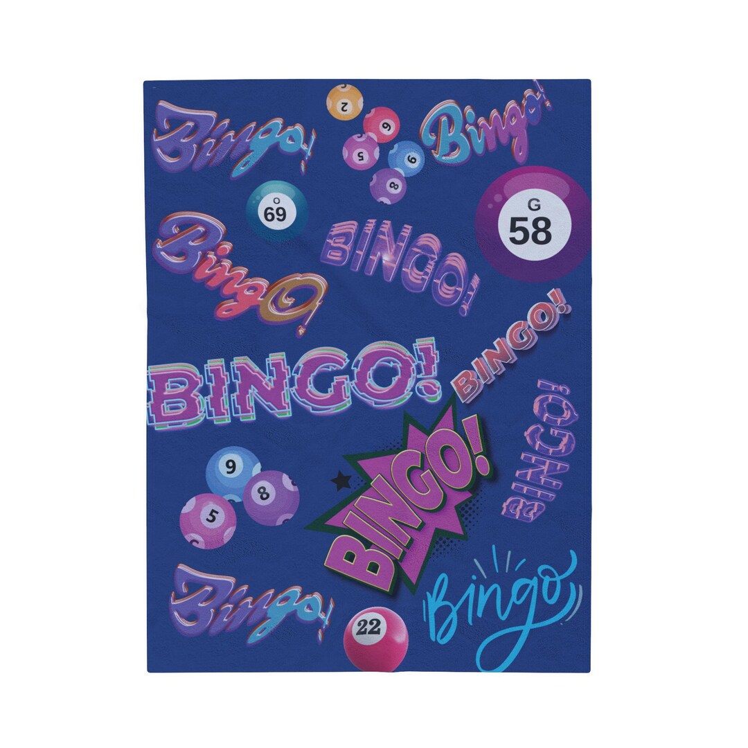 Bingo Blanket: Velveteen Soft Throw, Lucky Bingo Player Gift - Etsy