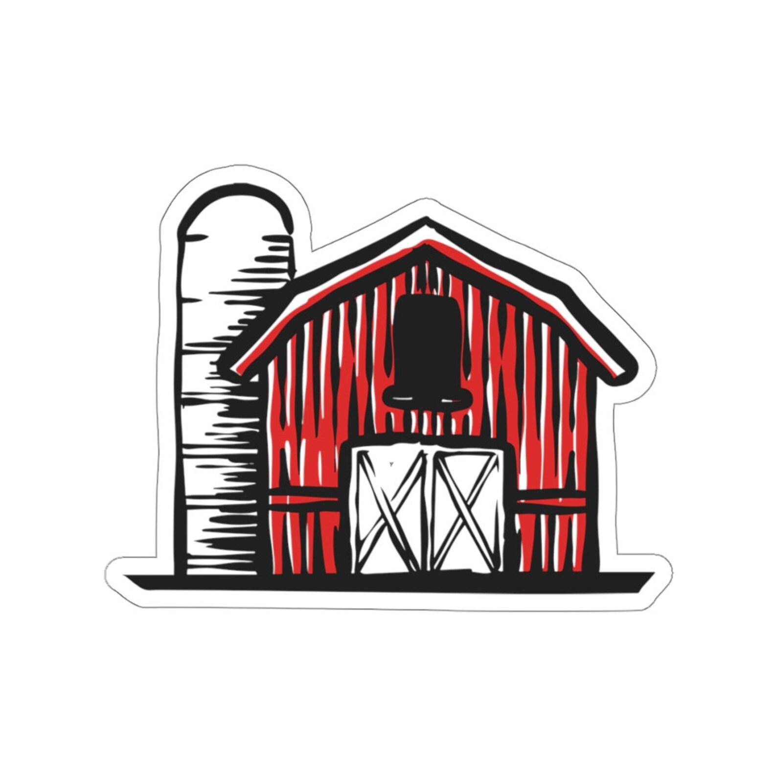 Farmer's Red Barn Sticker - Etsy