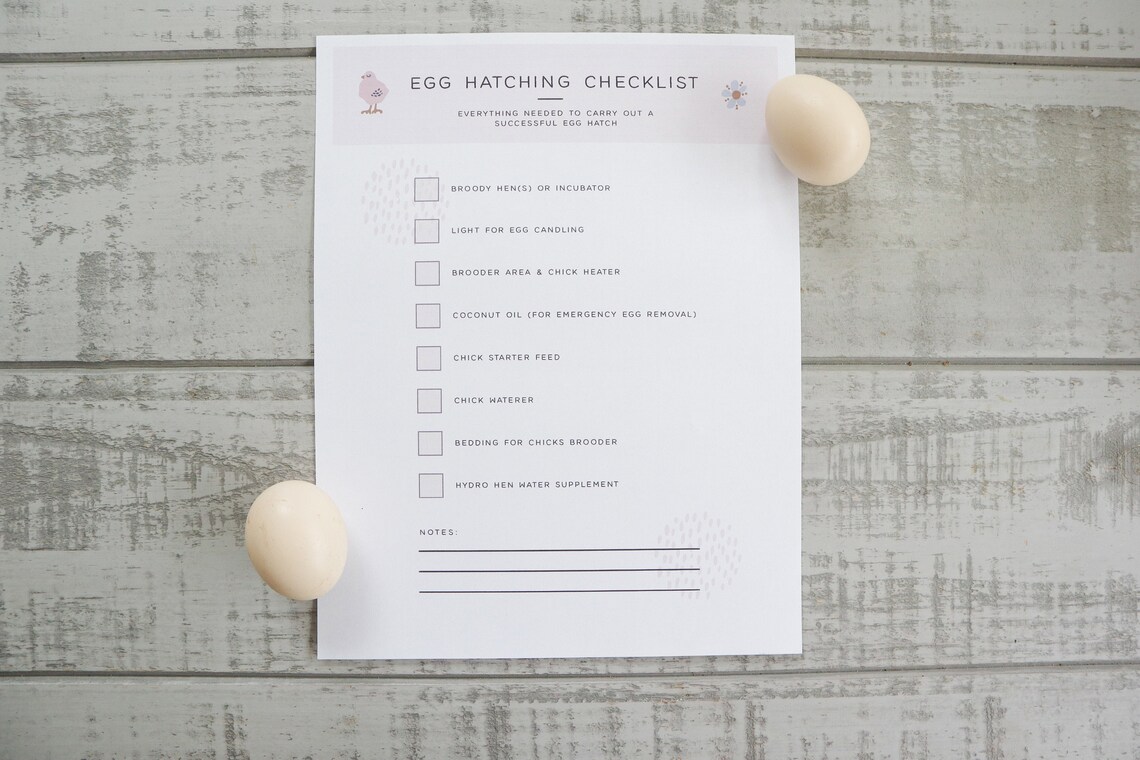 Printable Egg Hatching Checklist Kit With Calendar, Egg Calendar ...