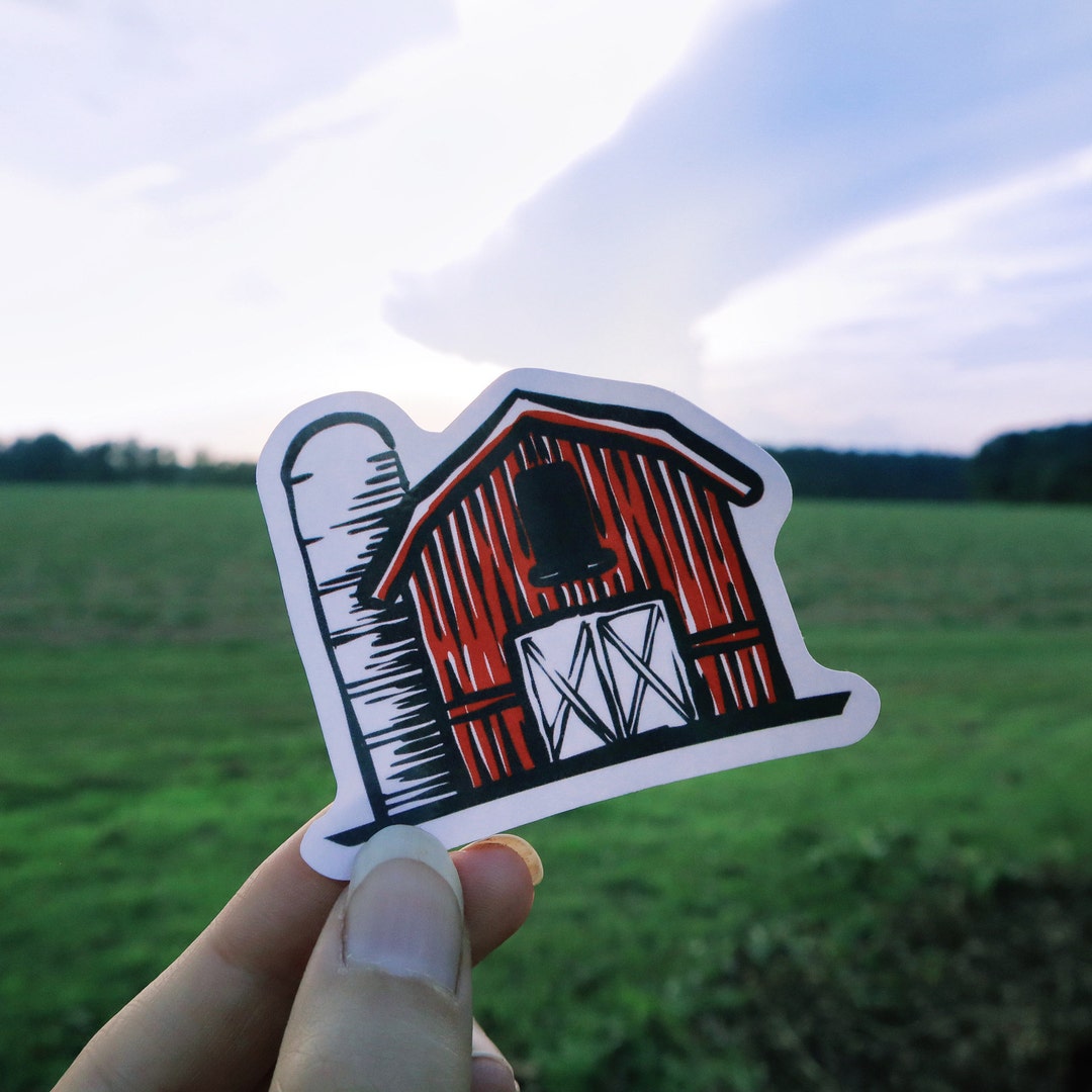 Farmer's Red Barn Sticker - Etsy