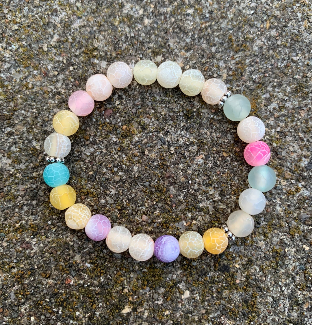 Agate Crackle Multi Custom 5MM Beaded Bracelet - Etsy