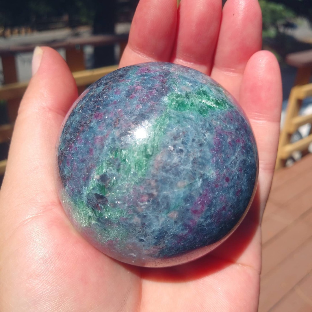 UV Reactive Ruby Kyanite With Zoisite Sphere. - Etsy