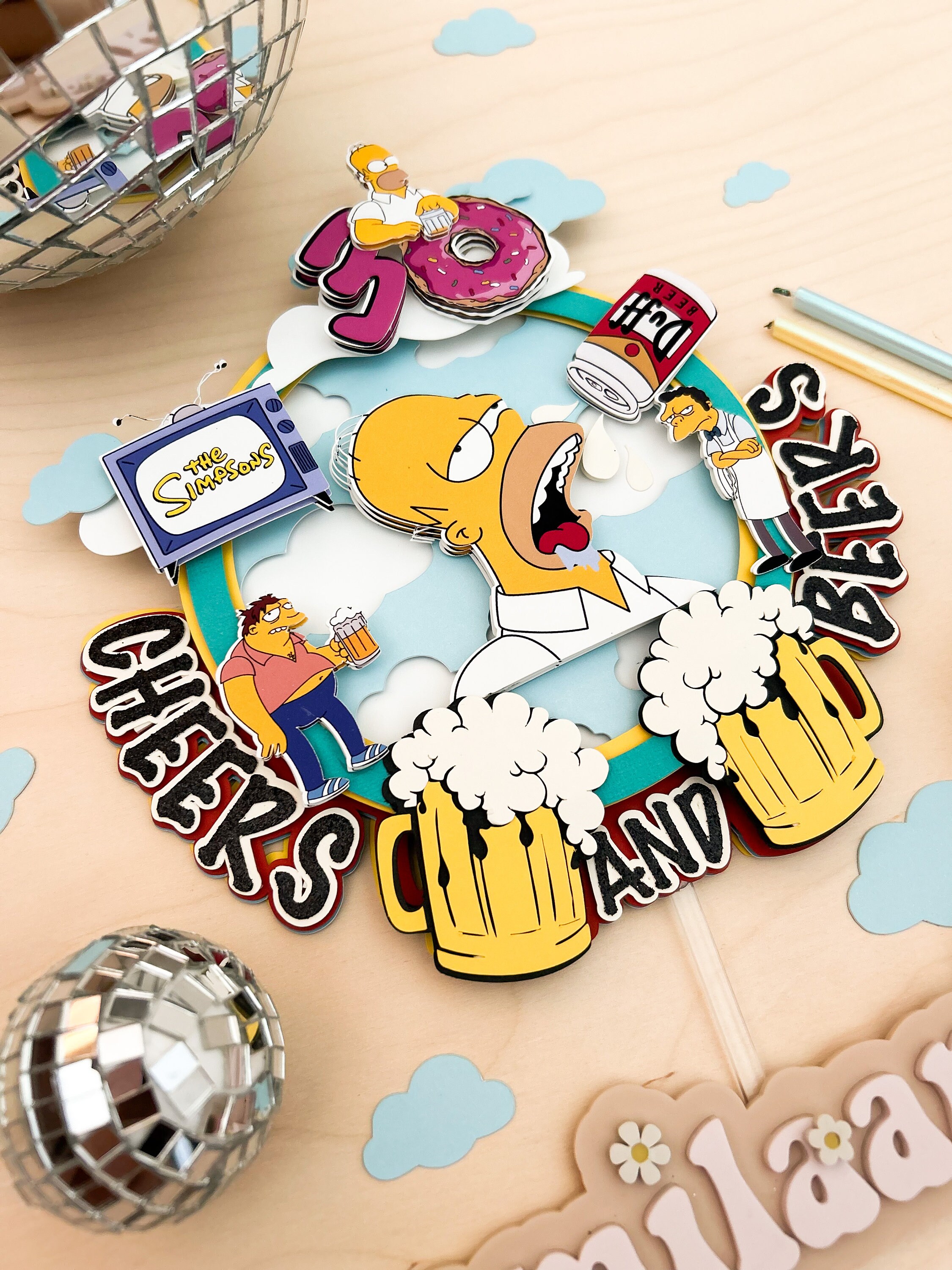 3D Homer Simpson/topper/cake Topper /the Simpsons /shaker Cake Topper ...